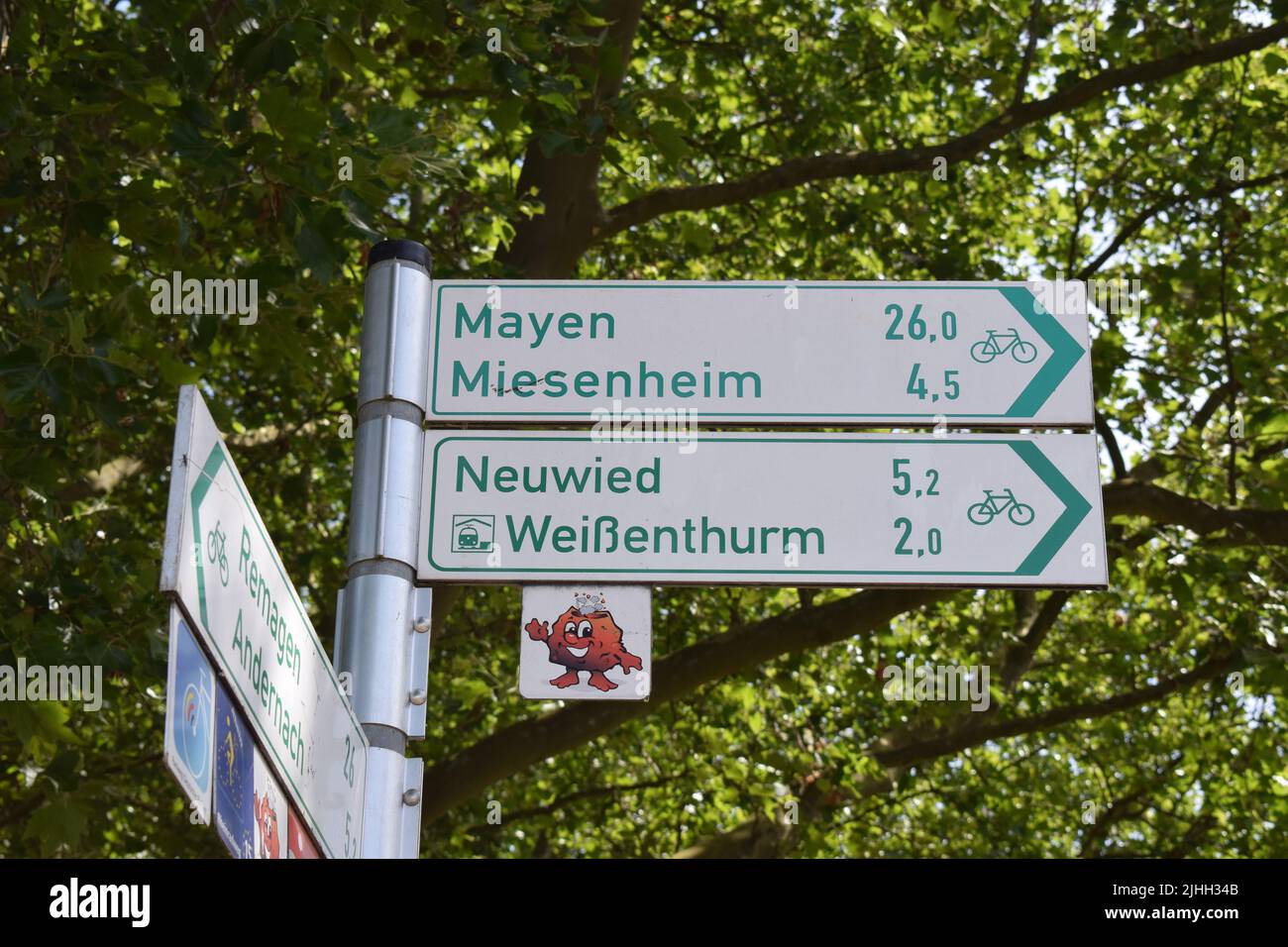 bike road traffic sign at the Rhine Stock Photo - Alamy
