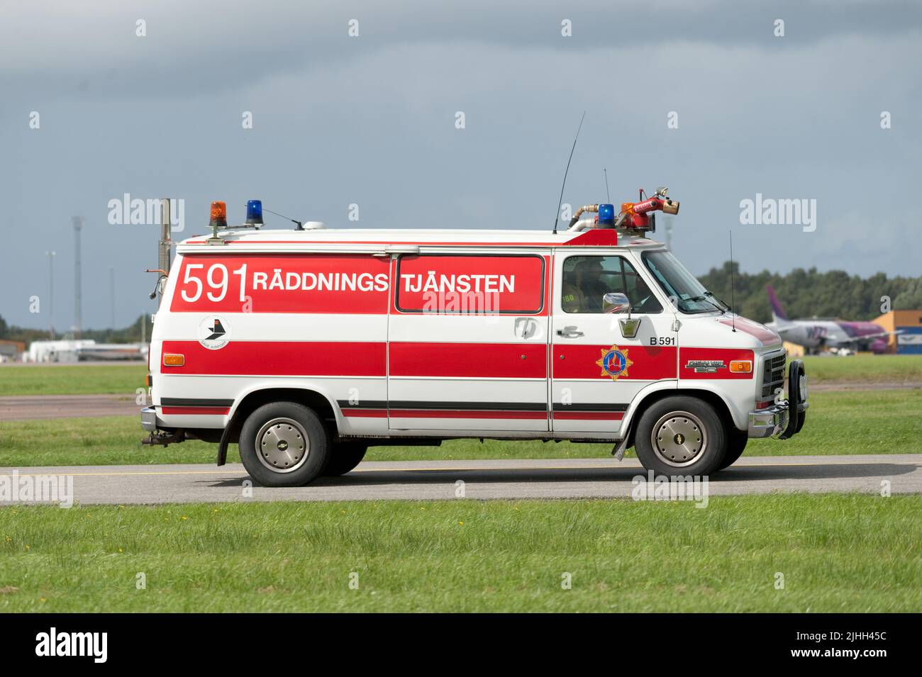 Gothenburg, Sweden - August 29 2009: Chevy Van used as a fire rescue ...