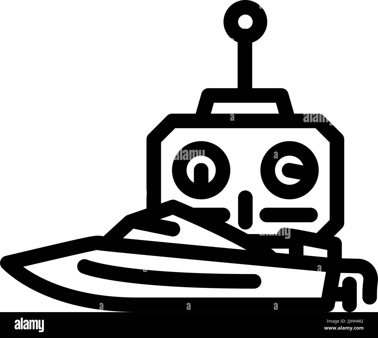 remote control boat racing line icon vector illustration Stock Vector ...