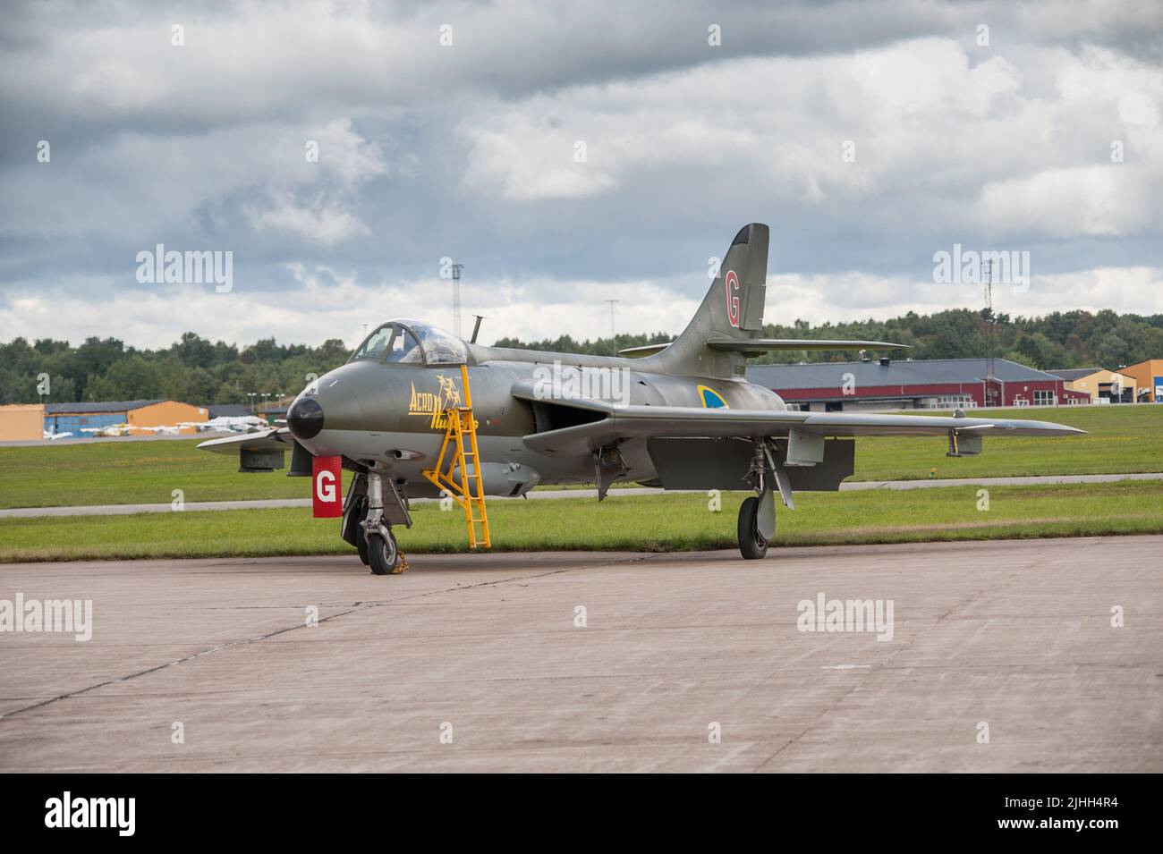 Gothenburg, Sweden - August 29 2010: Hawker Hunter Mk58 at Gothenburg ...