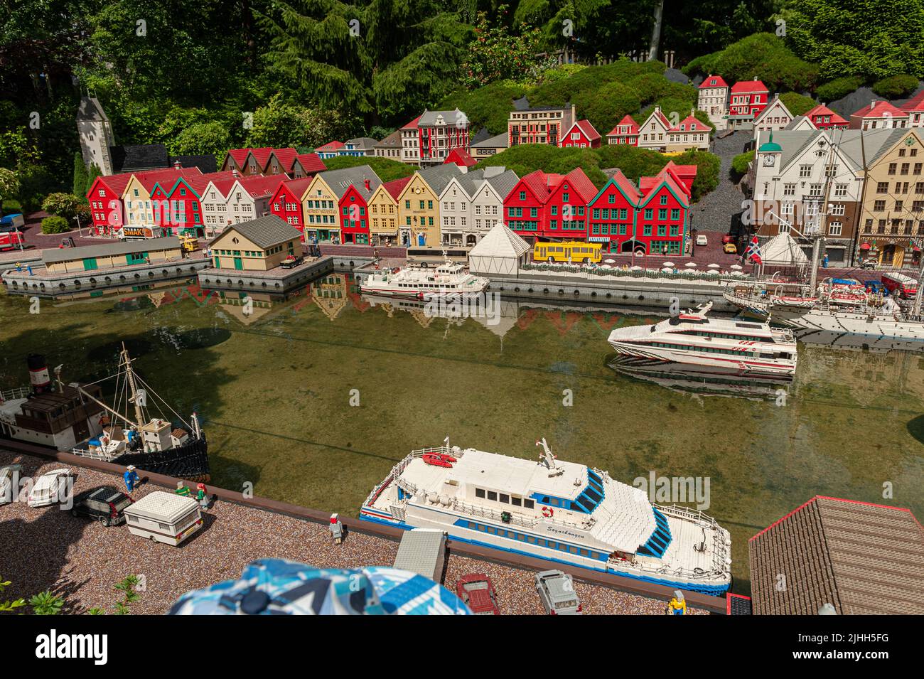 Billund, Denmark - June 25 2011: Lego model of Bryggen in Bergen at ...