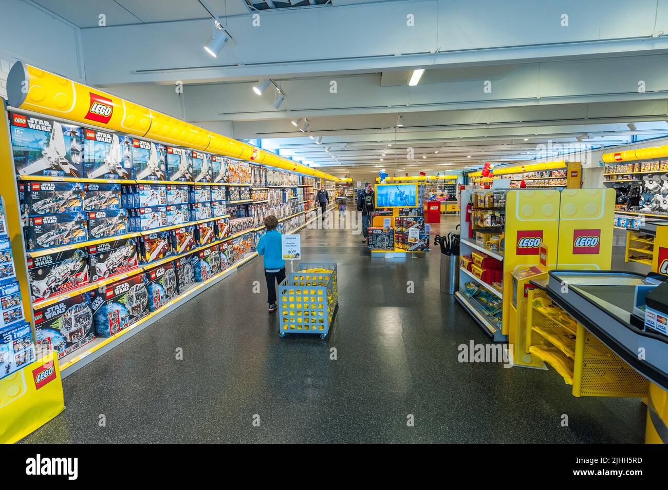 Billund, Denmark - June 25 2011: Interior view of the Lego store at ...