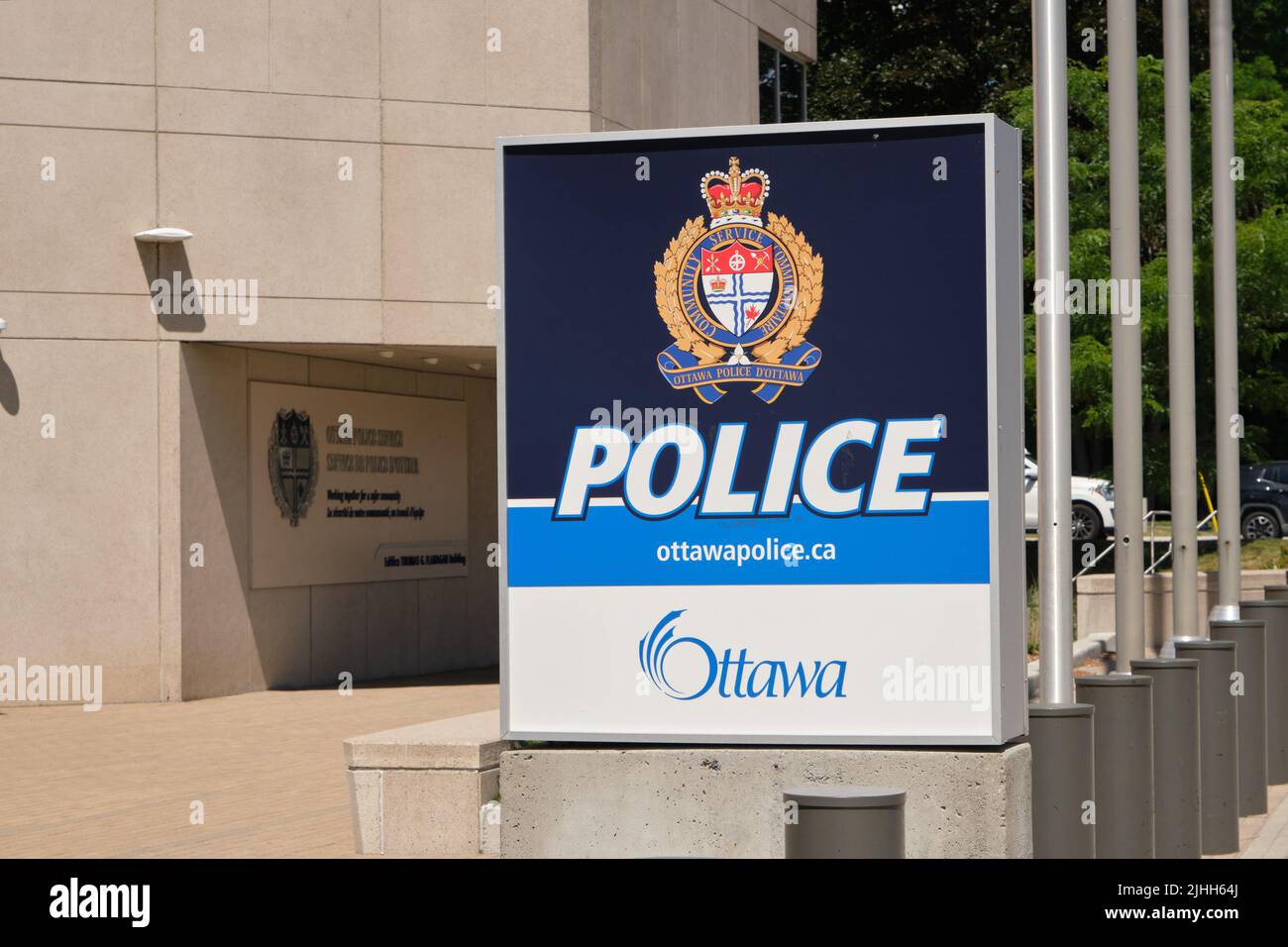 Sign at entrance of the Ottawa Police Headquarters. Ottawa, Canada ...