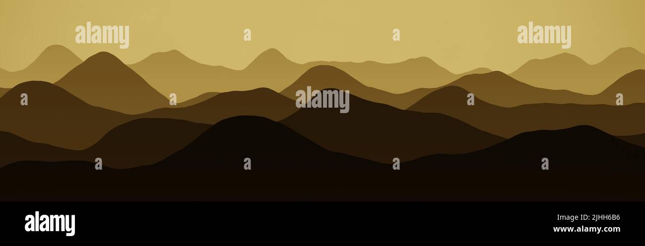 beautiful mountains peaks mountainscape - flat computer graphics ...