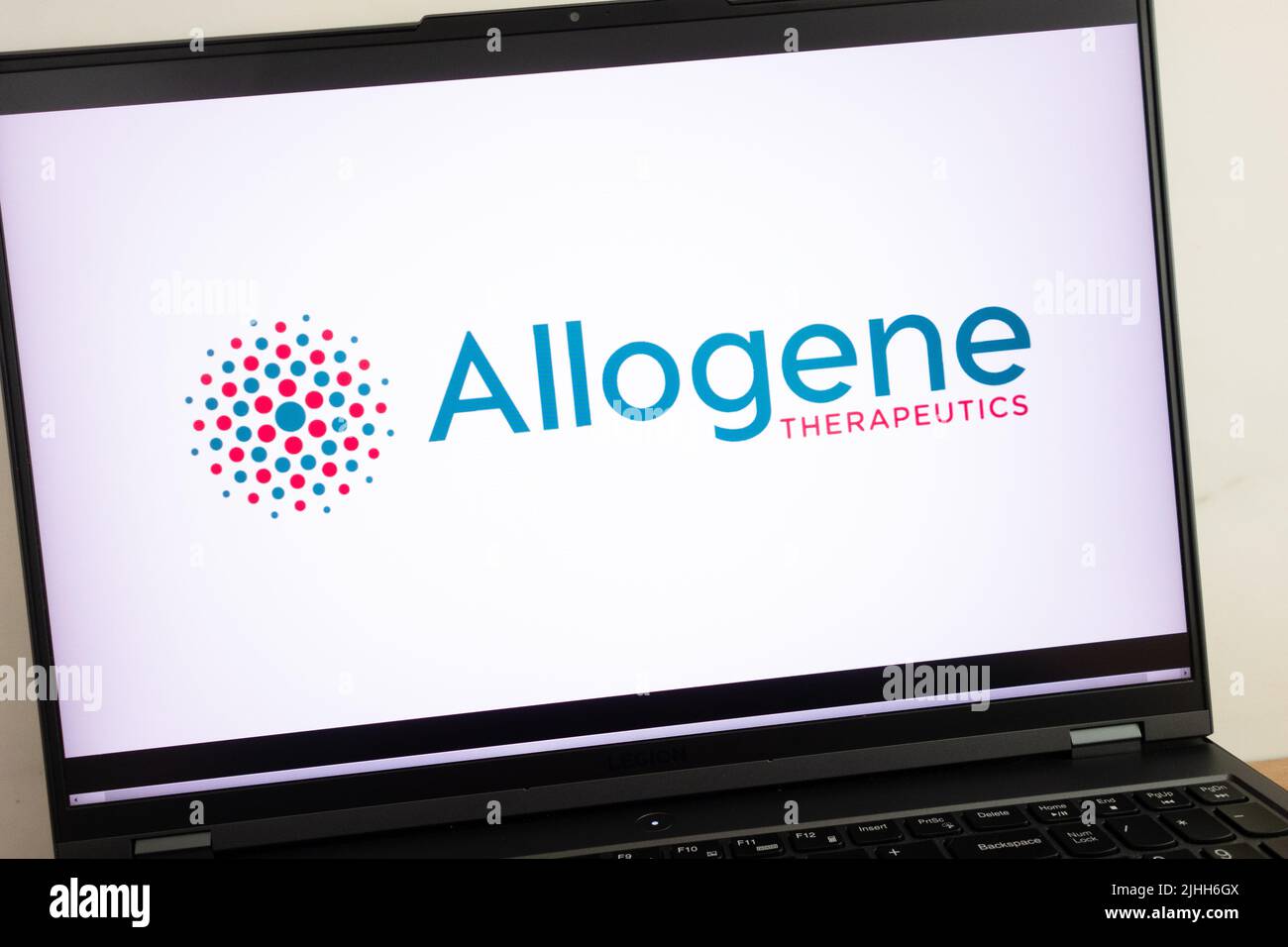 KONSKIE, POLAND - July 18, 2022: Allogene Therapeutics company logo ...