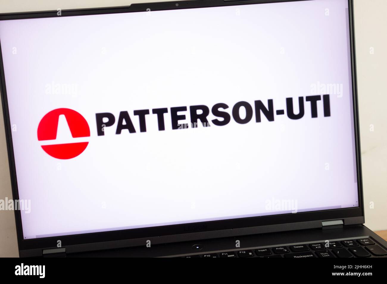 KONSKIE, POLAND - July 18, 2022: Patterson UTI Energy company logo ...
