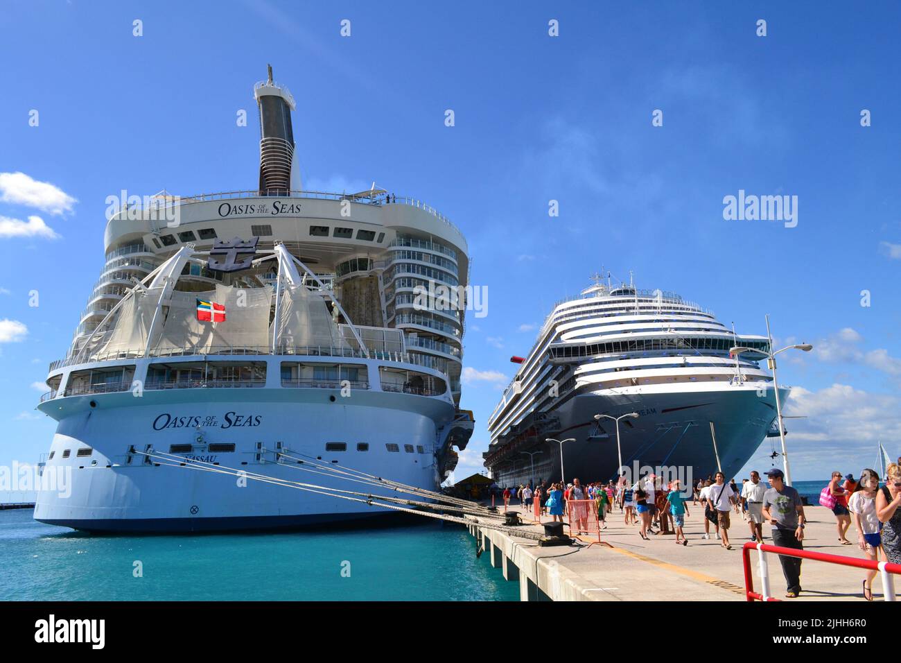 Two cruise ships in Philipsburg, port of Caribbean island (Dutch) Sint ...