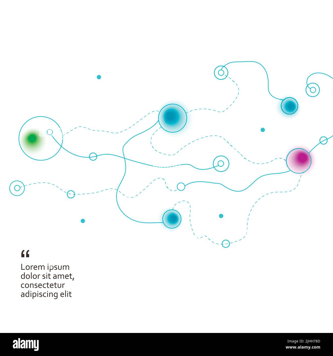 Abstract Graphic Design Withc Reative Dotted Communicate Cyan Vector Color Connection