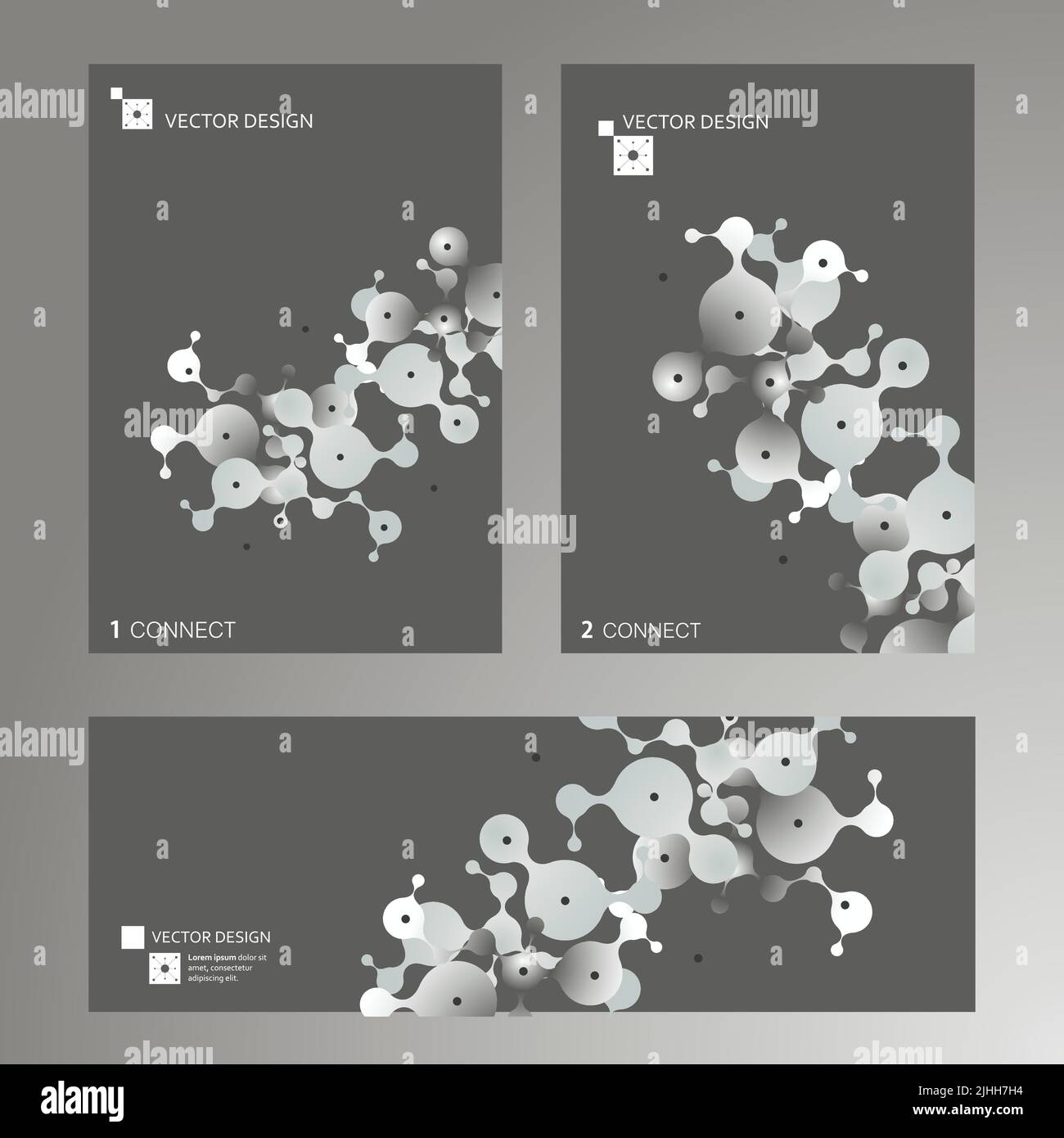 Molecule design for medicine, science, technology design. Vector shapes ...