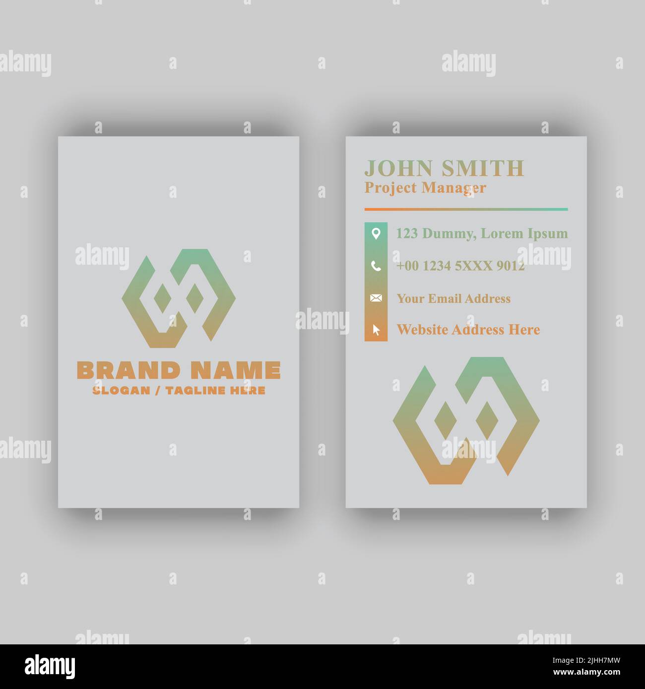 Simple business card template. Editable, resizable, vector illustration ...