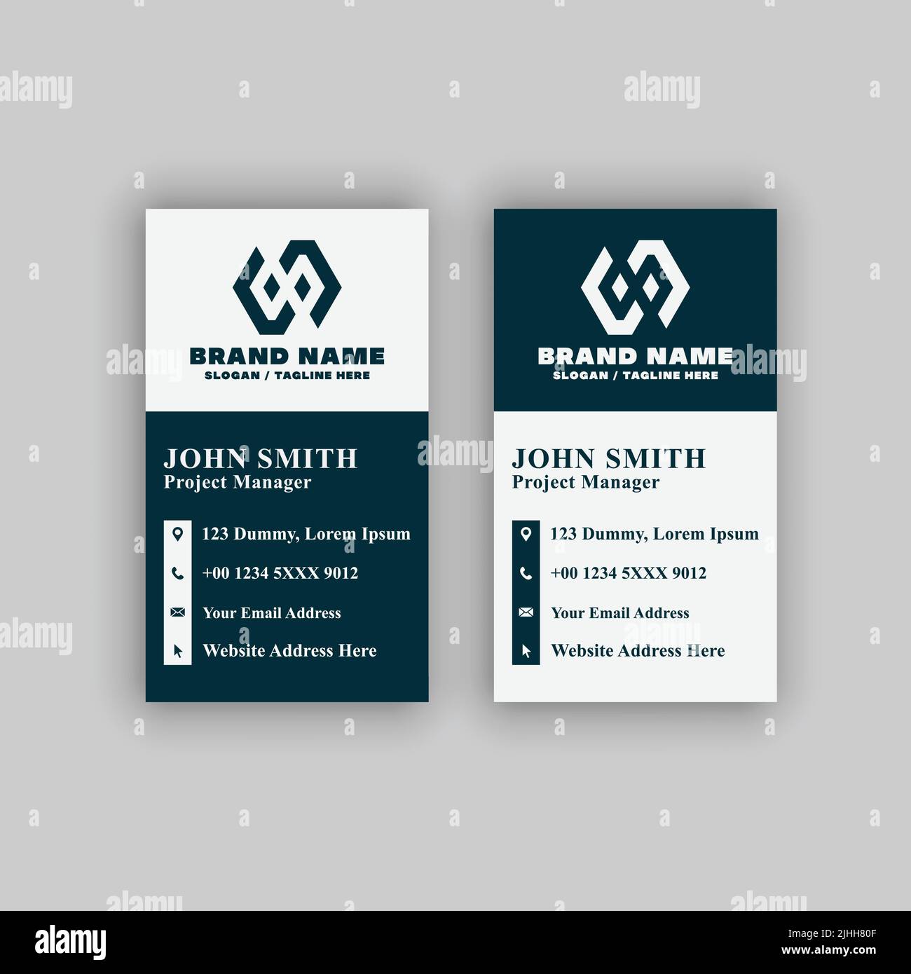 Simple business card template. Editable, resizable, vector illustration ...