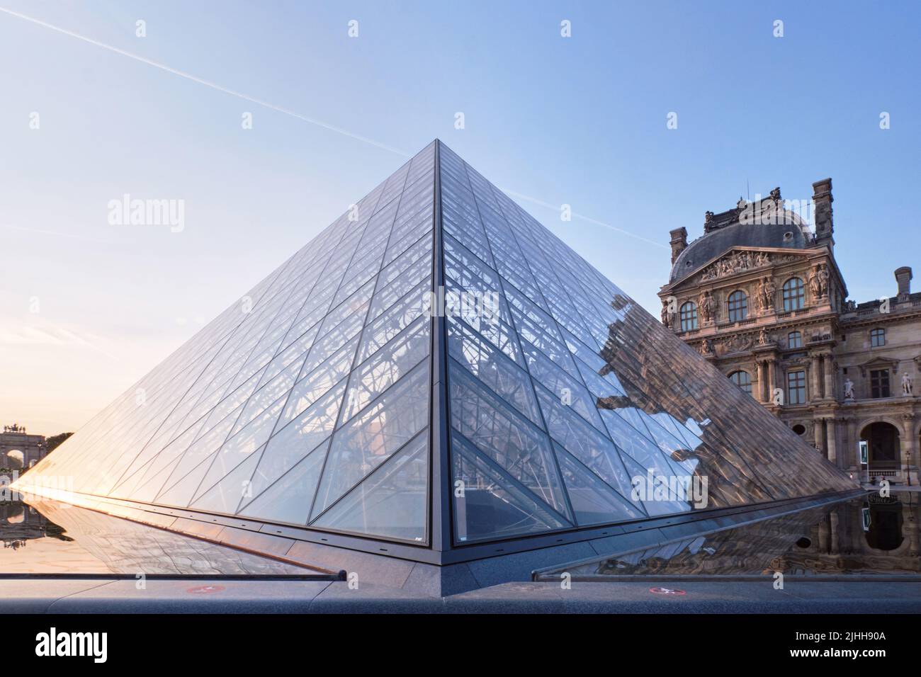 Pyramid of The Louvre Museum (The Grand Louvre) in Paris which is one ...