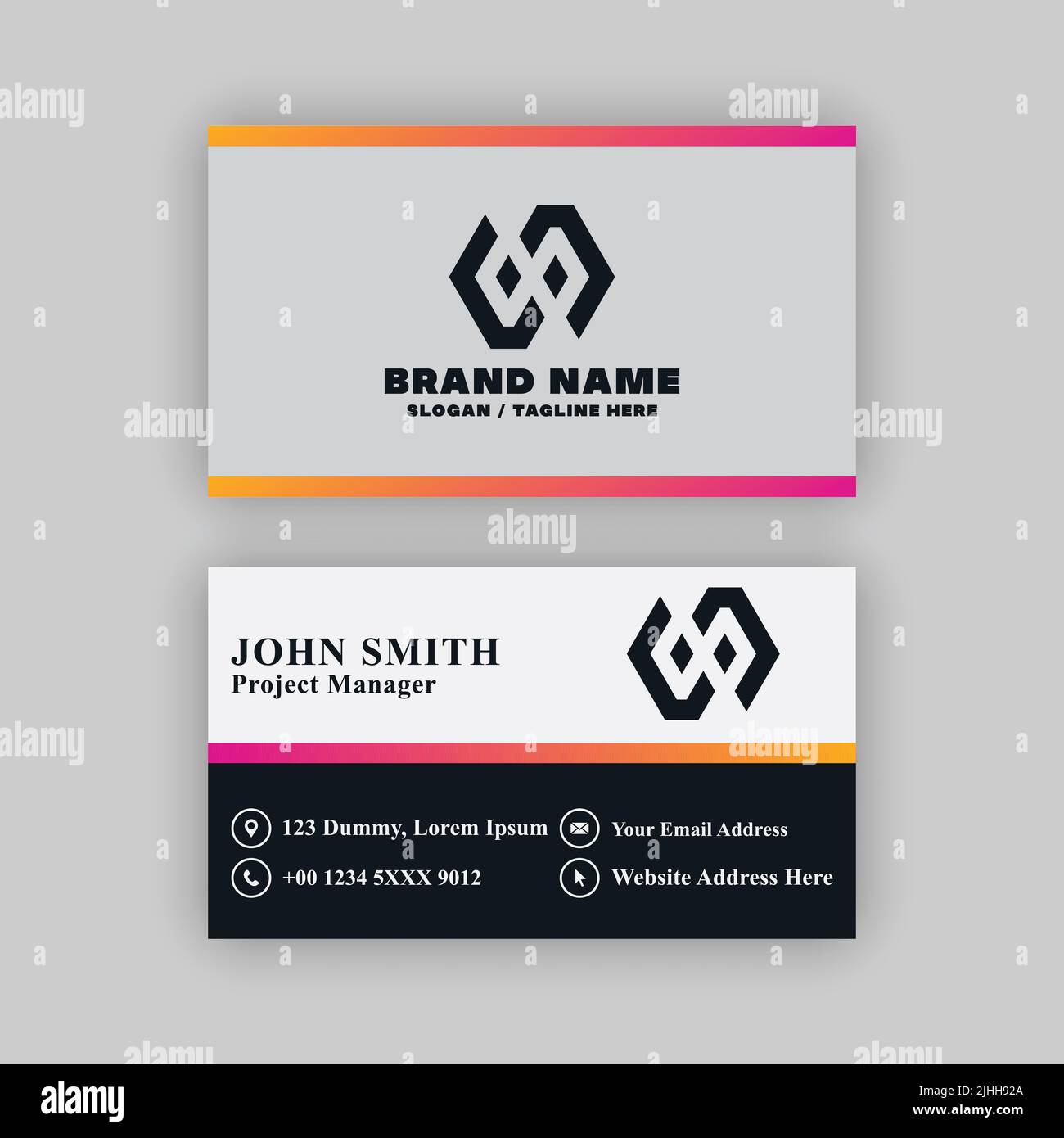 Simple business card template. Editable, resizable, vector illustration ...