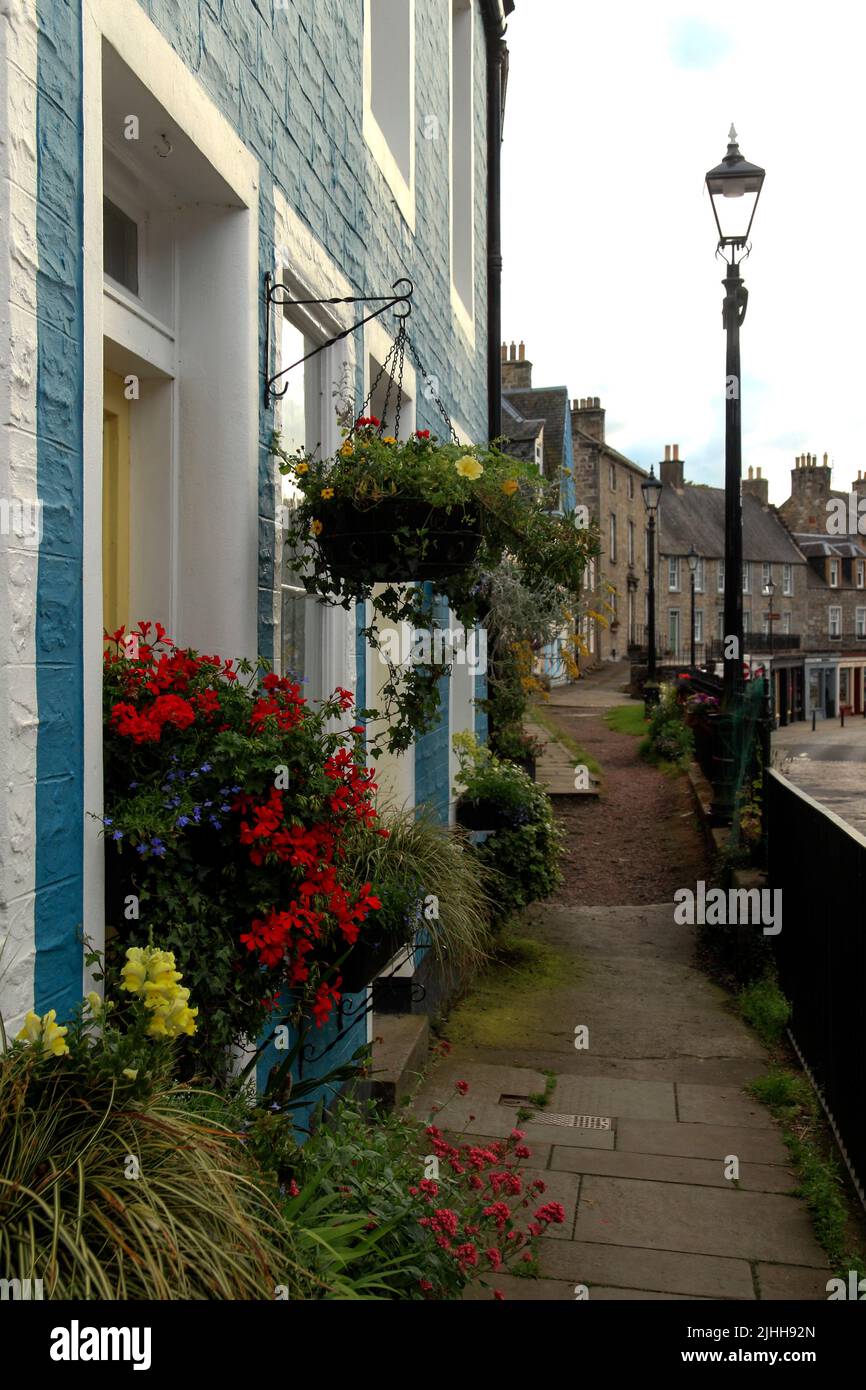 Scottish town, East Terrace, South Queensferry, Lothian, Scotland, UK ...