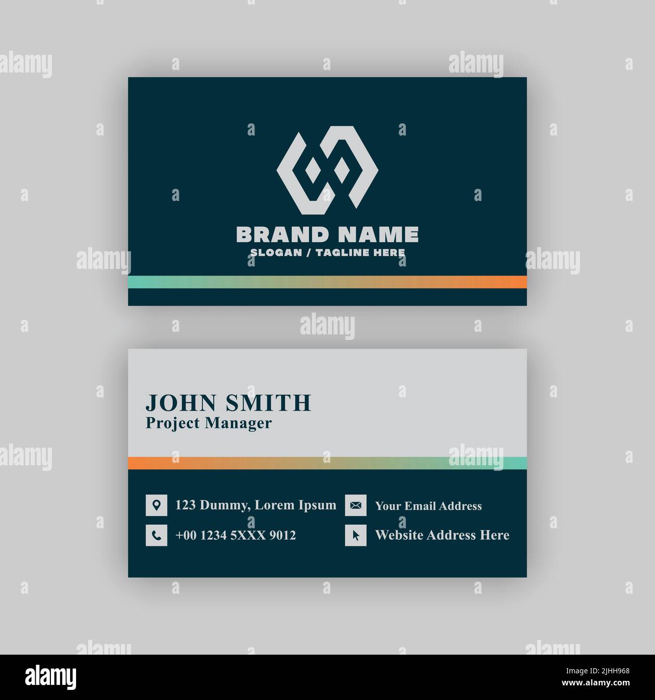 Simple business card template. Editable, resizable, vector illustration ...