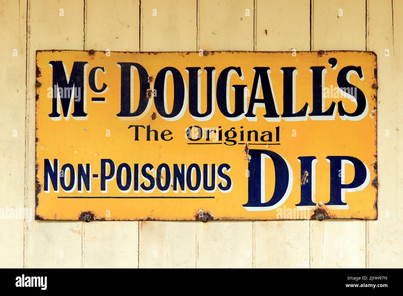 Metal advertising signs at the now disused Melrose Station, Scottish ...