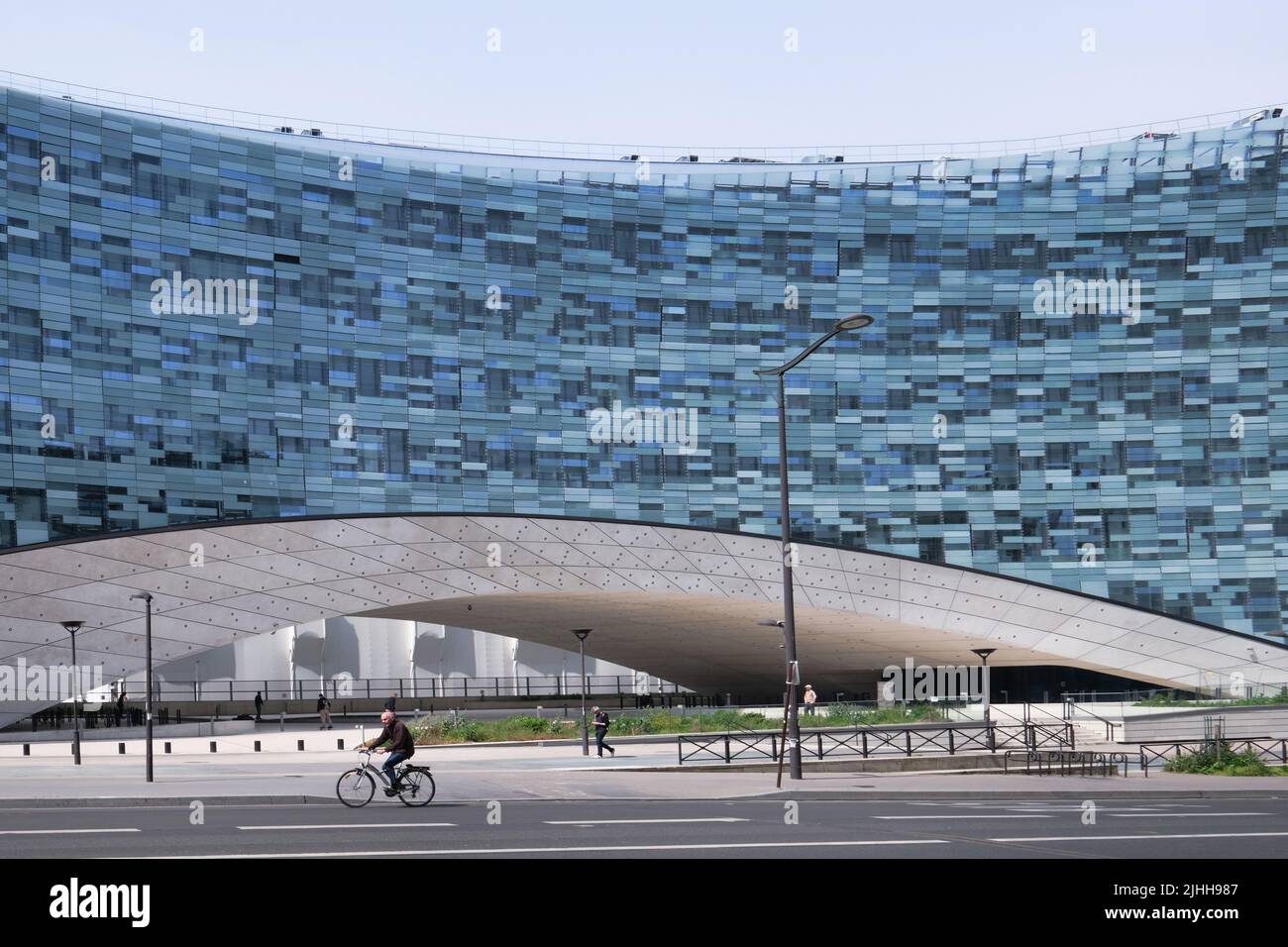 Paris, France - May 18, 2022: Blue glass facade of Le Monde Group ...