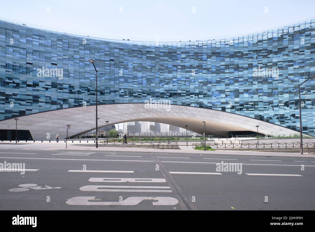 Paris, France - May 18, 2022: Blue glass facade of Le Monde Group ...