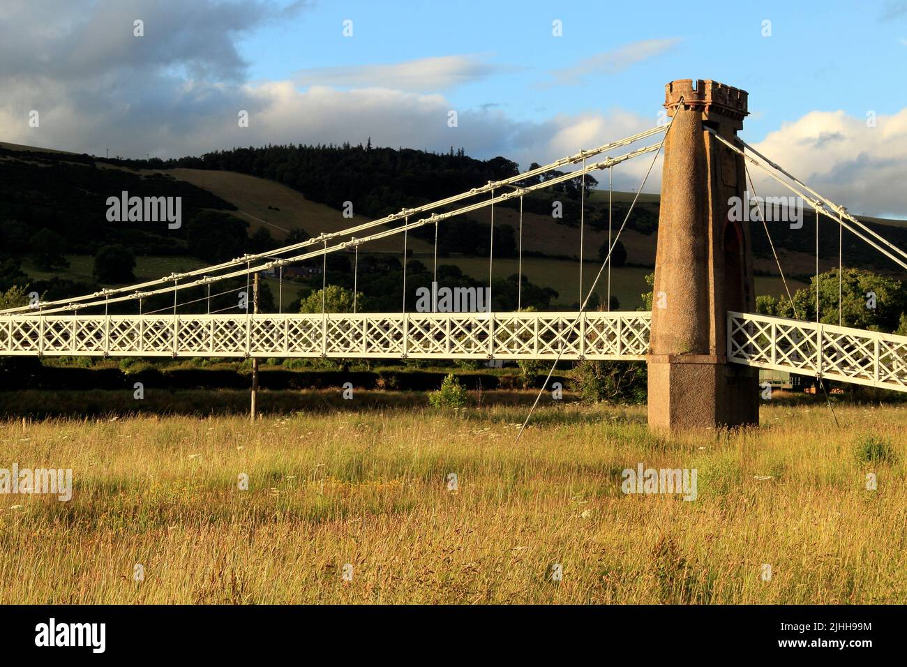 Suspension bridge, Gattonside Suspension Footbridge, over the River ...