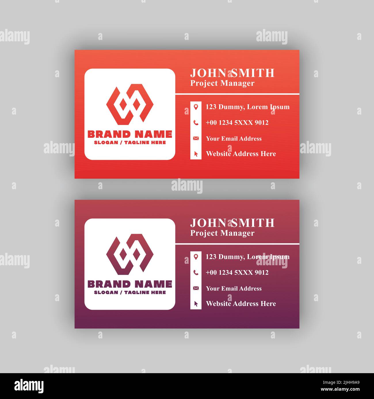 Simple business card template. Editable, resizable, vector illustration ...