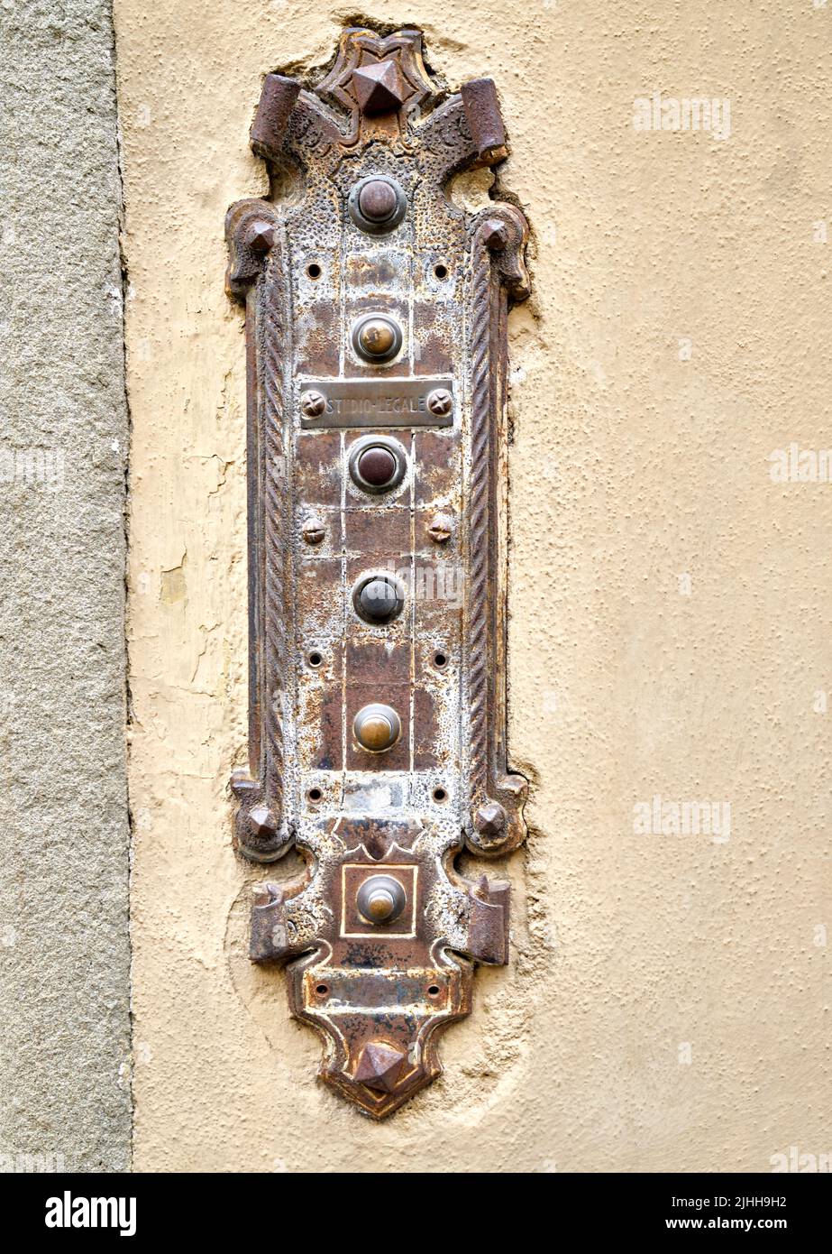 Ornamental Door Bells in Florence Italy Stock Photo - Alamy