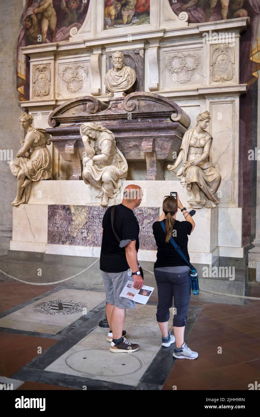 Tomb of Michelangelo Basilica di Santa Croce Florence Italy Stock Photo ...