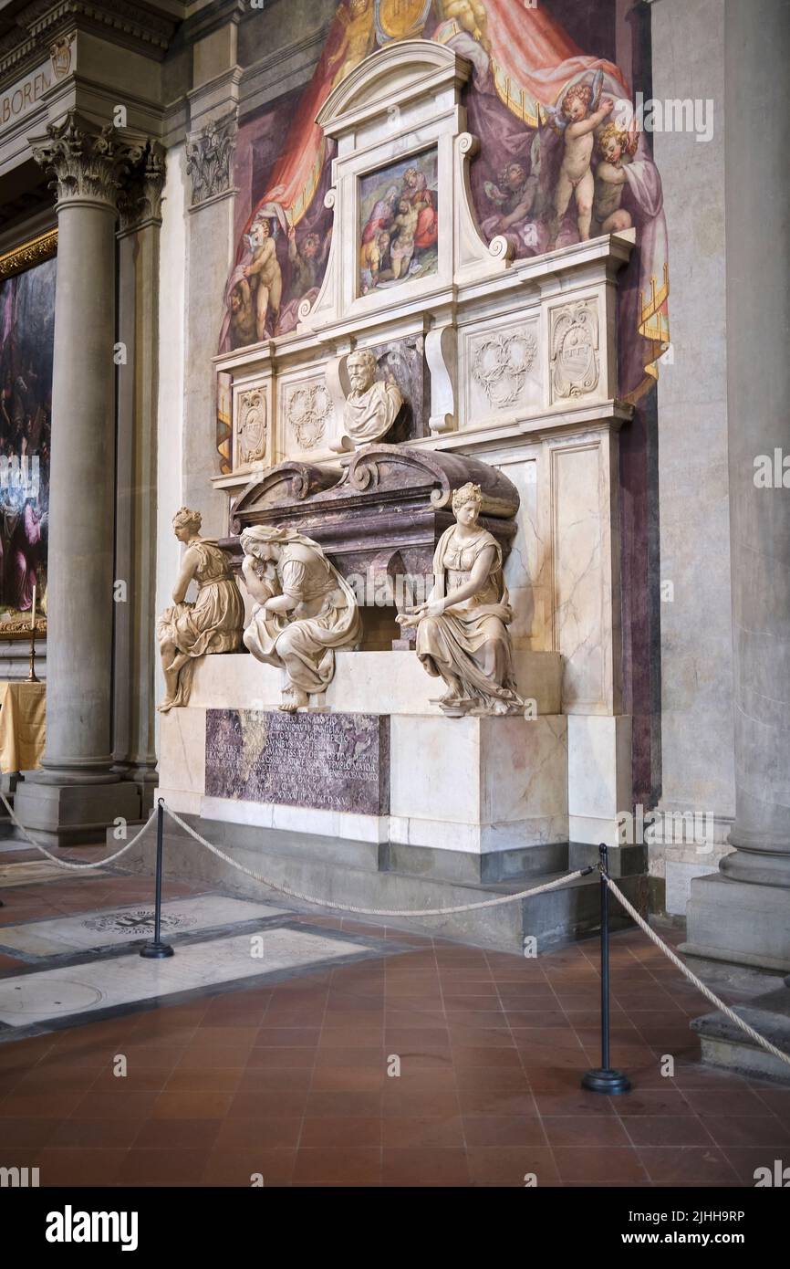 Tomb of Michelangelo Basilica di Santa Croce Florence Italy Stock Photo ...