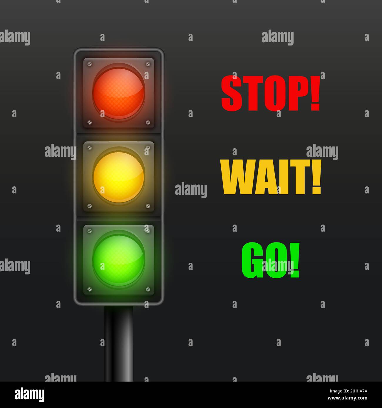 Illuminated wait sign Stock Vector Images - Alamy