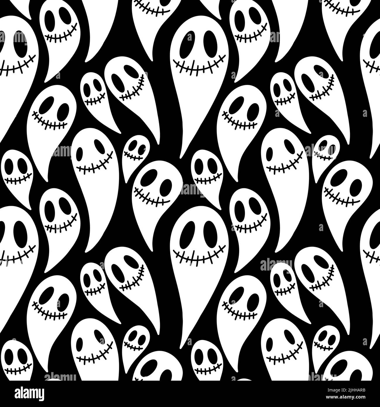 Autumn Halloween seamless cartoon ghost pattern for fabrics and ...