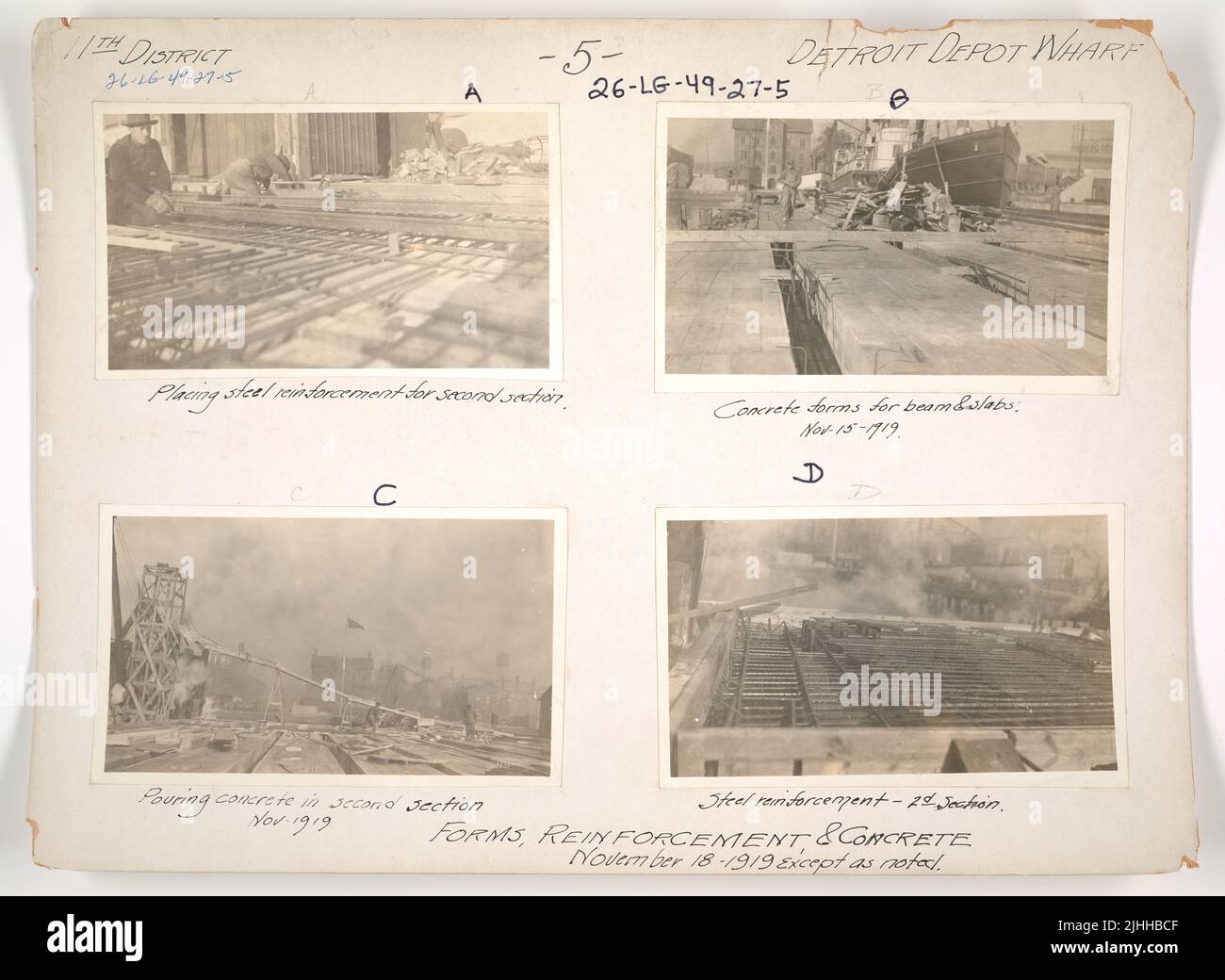 MI - Detroit River. Detroit Depot Wharf, Michigan. Forms, reinforcement ...