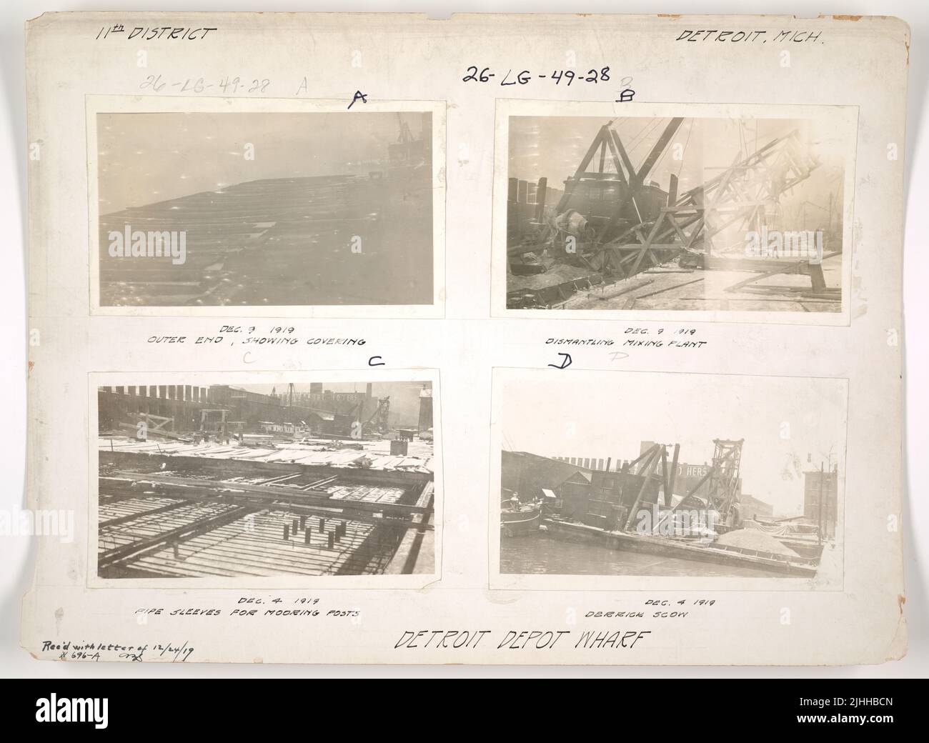 MI - Detroit River. Detroit Depot Wharf, Michigan. Pipe sleeves for ...