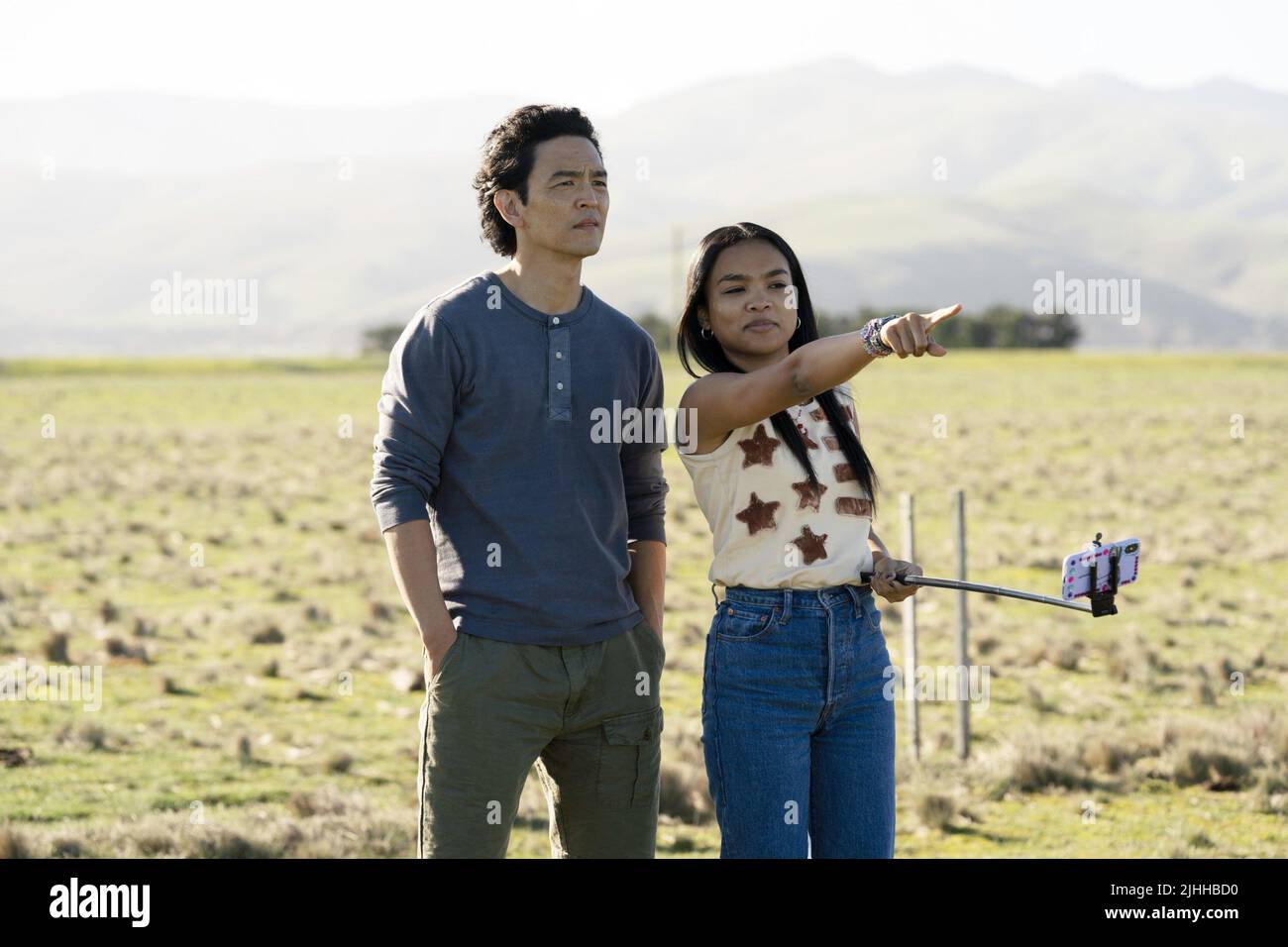 DON'T MAKE ME GO, from left: John Cho, Mia Isaac, 2022. ph: Geoffrey ...