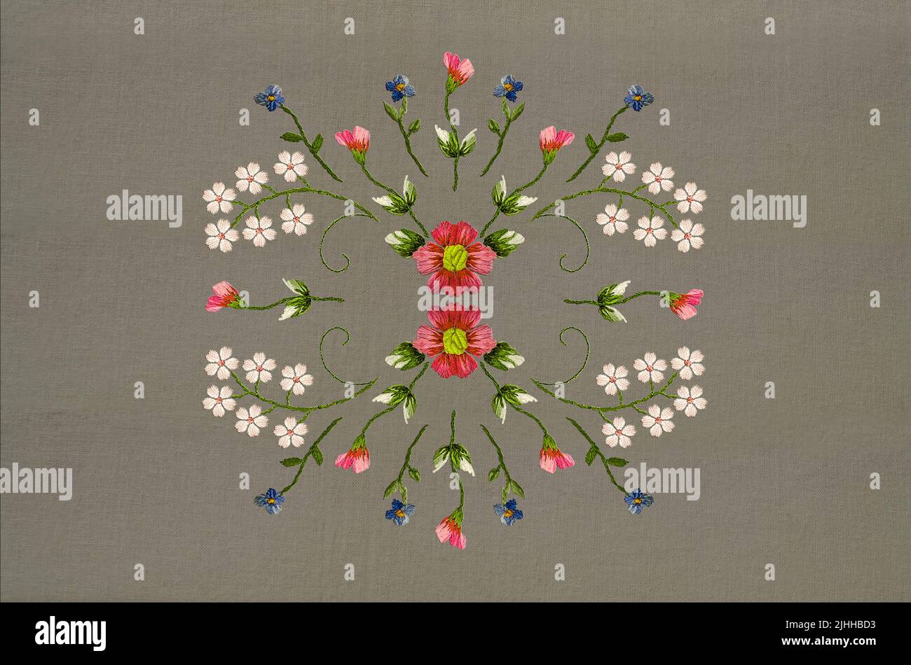 Pattern for embroidery from bouquets of wild flowers, blue flowers ...