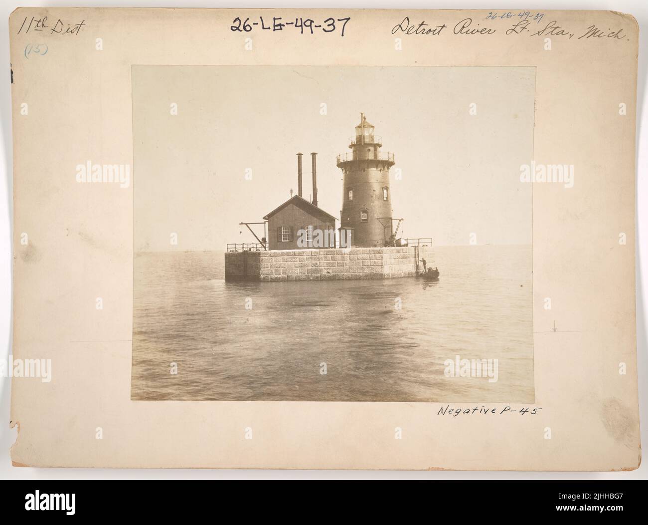 MI - Detroit River. Detroit River Light Station, Michigan Stock Photo ...