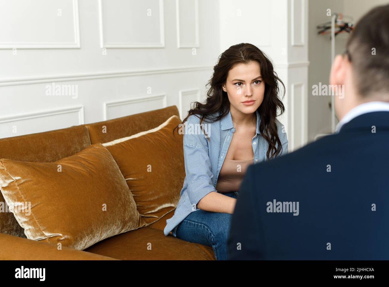 Doctor consultation stressed woman hi-res stock photography and images ...