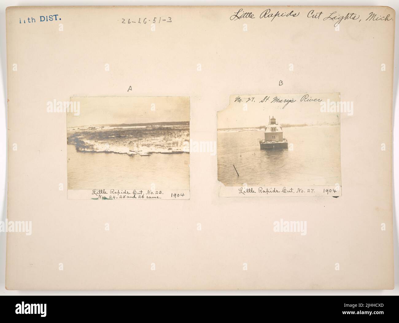 MI - Little Rapids. Little Rapids Cut Lights, Michigan. No. 23, 24, 25 ...