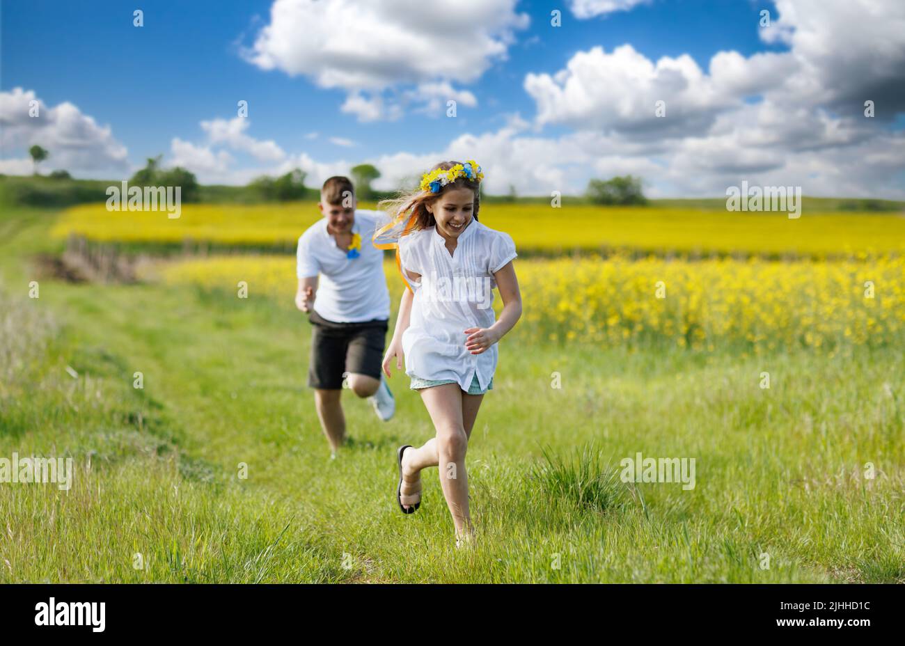 Cheerful energetic family teenagers: older big brother and younger ...