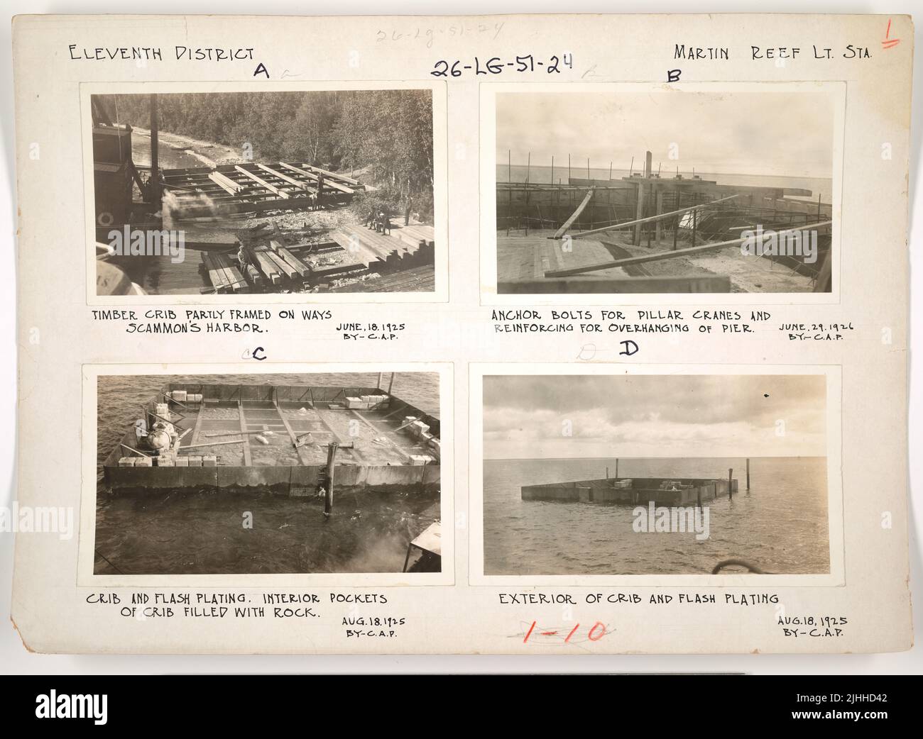 MI - Martin Reef. Martin Reef Light Station, Michigan. Anchor bolts for ...