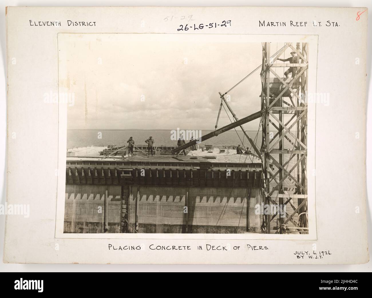 MI - Martin Reef. Martin Reef Light Station, Michigan. Placing concrete ...