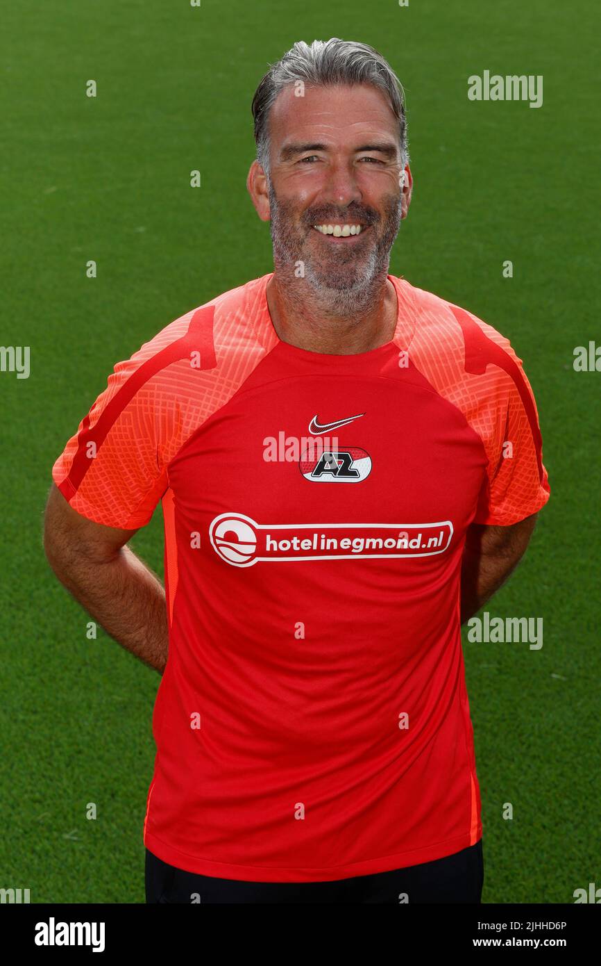 ALKMAAR, NETHERLANDS - JULY 14: Nick van Aart keeperstrainer AZ poses ...