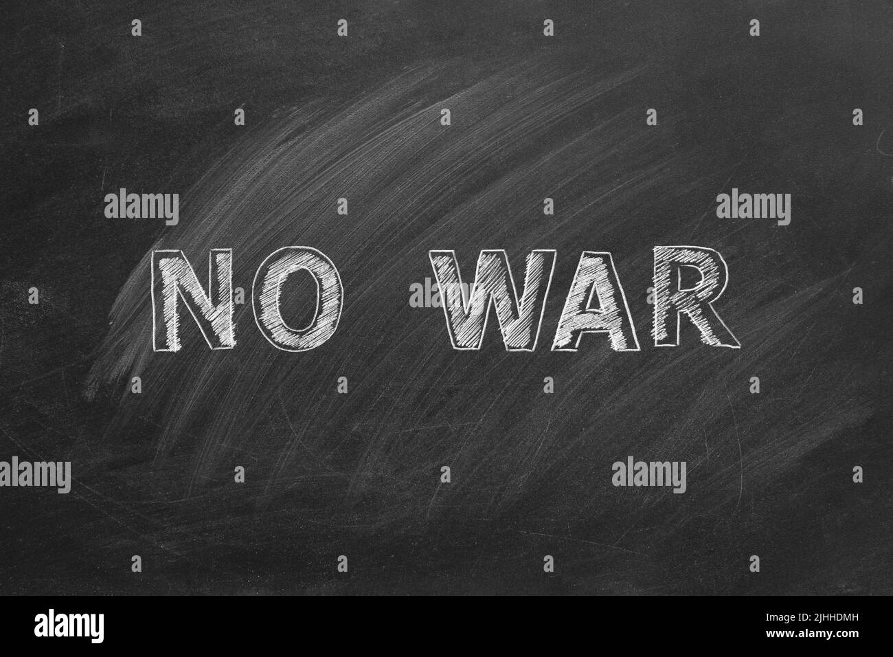 Lettering NO WAR hand drawn in chalk on a school blackboard Stock Photo ...