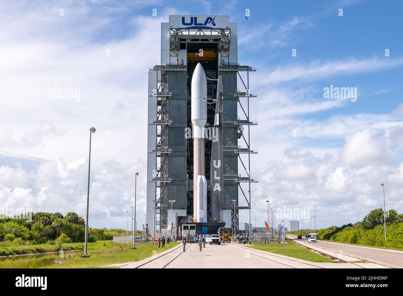 A United Launch Alliance (ULA) Atlas V rocker for the USSF-12 Mission ...