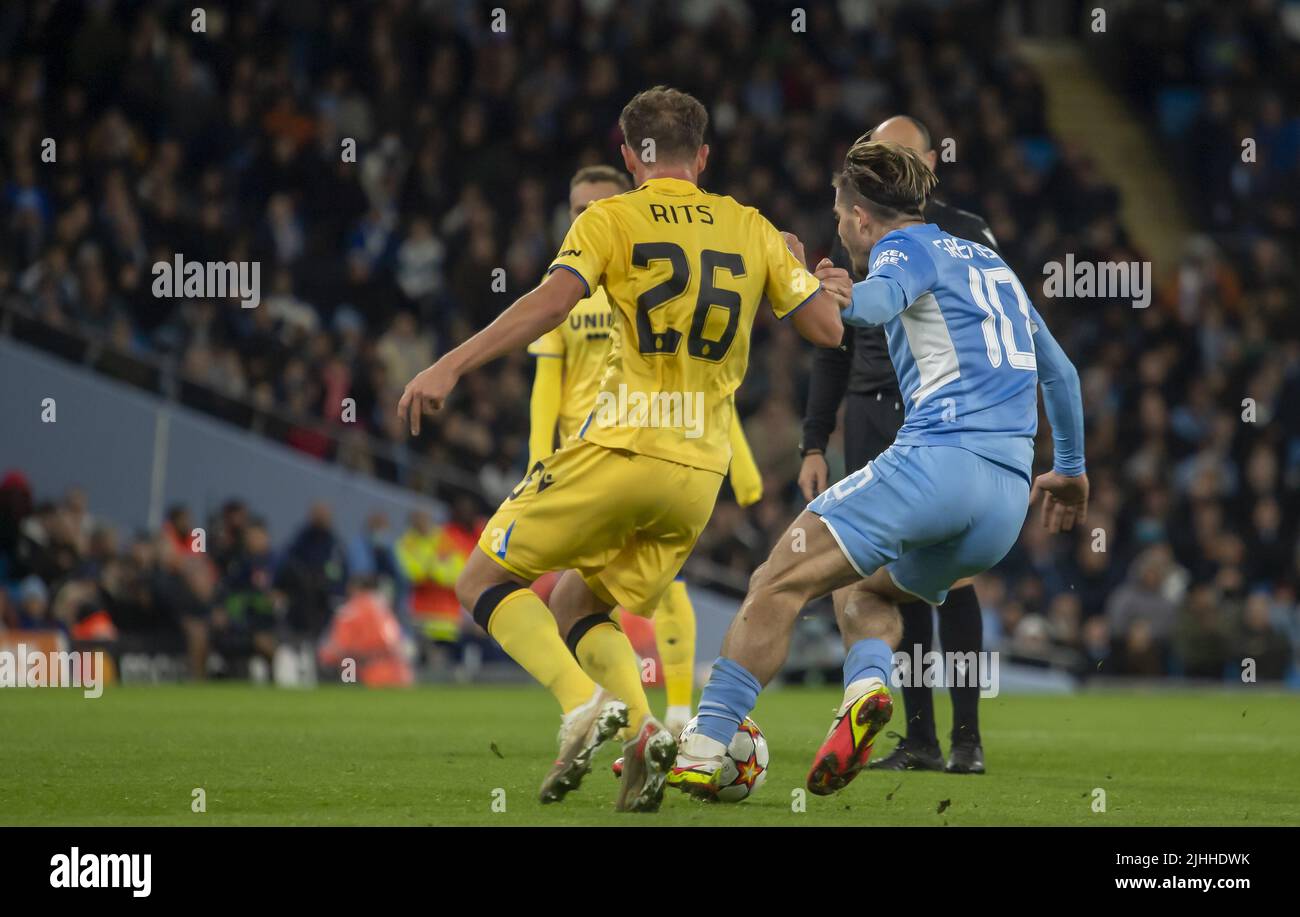 Action during the UEFA Champions League group match between Manchester ...