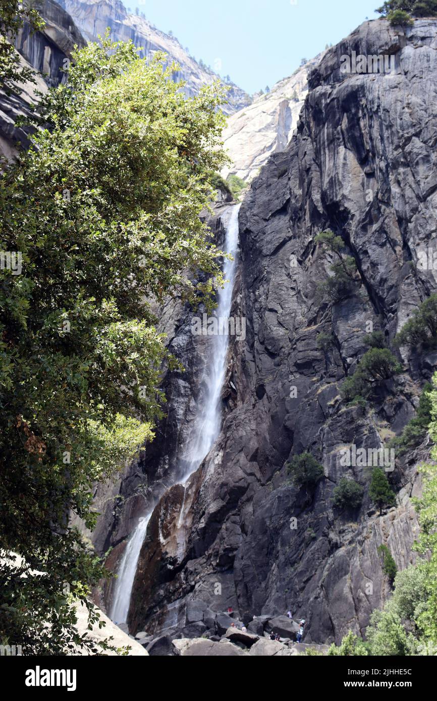 Rappelling down lower yosemite falls hi-res stock photography and ...