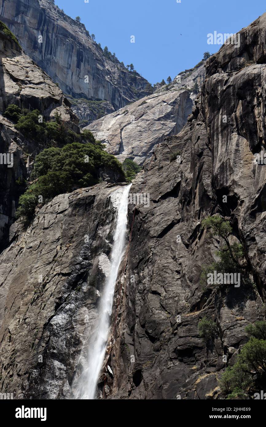 Rappelling down lower yosemite falls hi-res stock photography and ...
