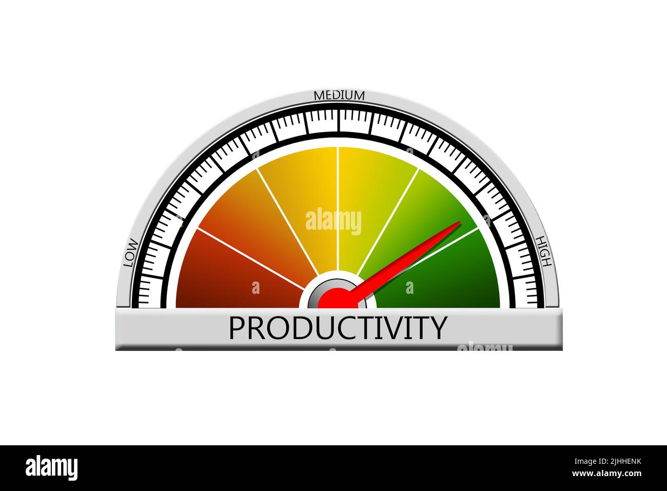 Productiviy level with arrow in measuring scale, 3d rendering Stock ...