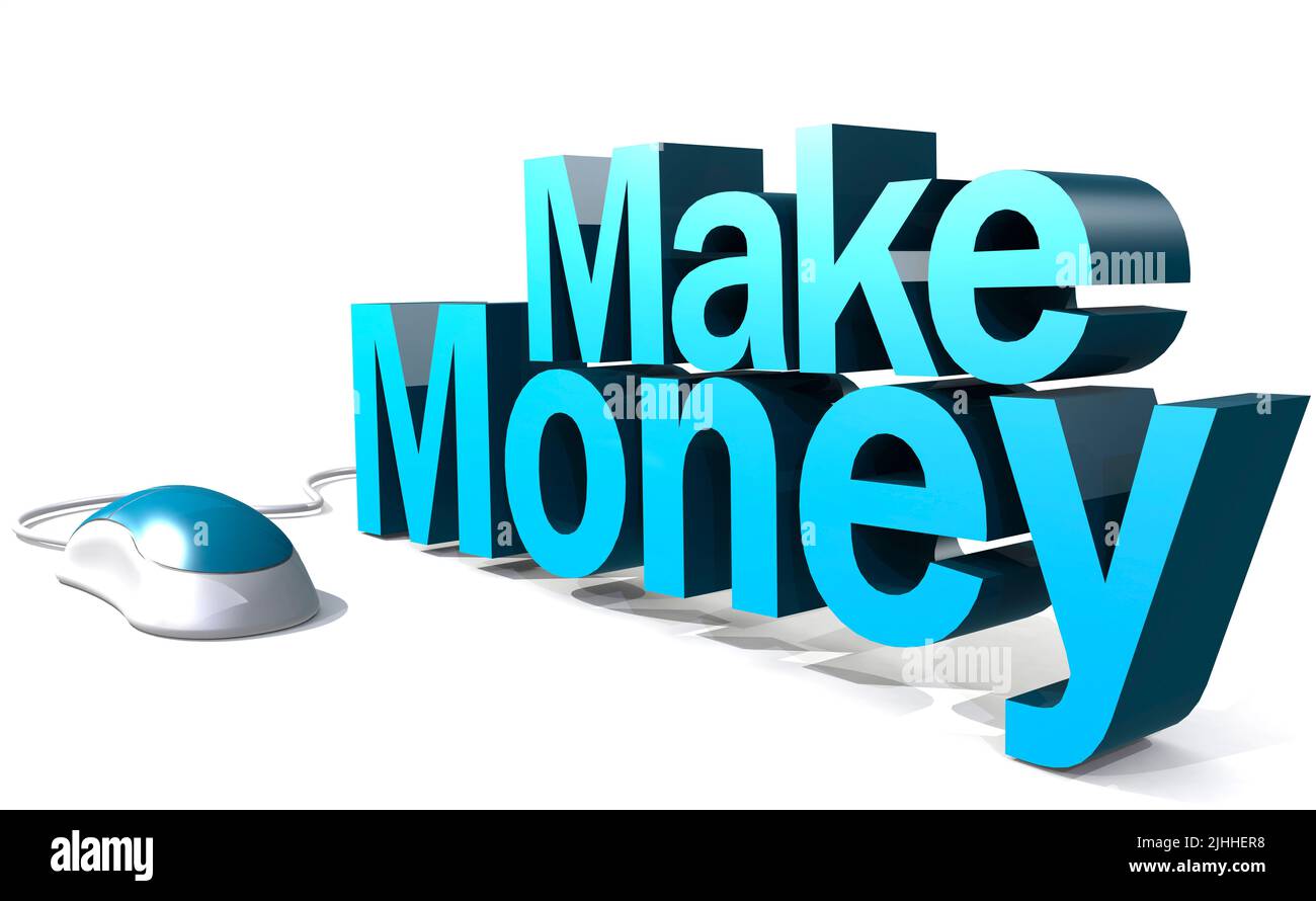 Money word blue mouse hi-res stock photography and images - Alamy