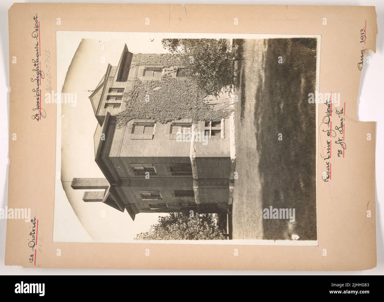 MI - St. Joseph. St. Joseph Lighthouse Depot, Michigan. Rear view of ...