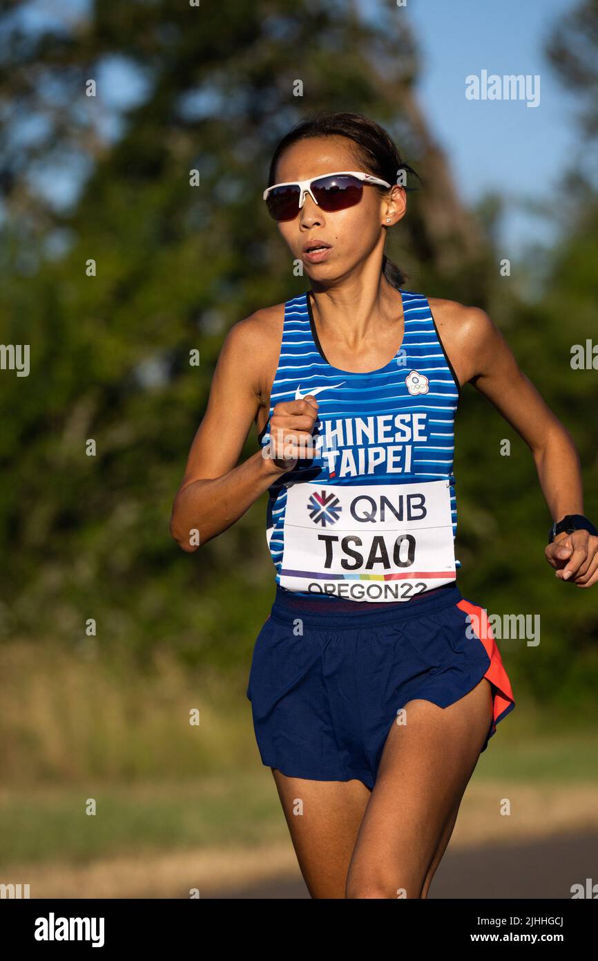 Eugene, USA. 18th July, 2022. Tsao Chun-Yu of Chinese Taipei competes ...