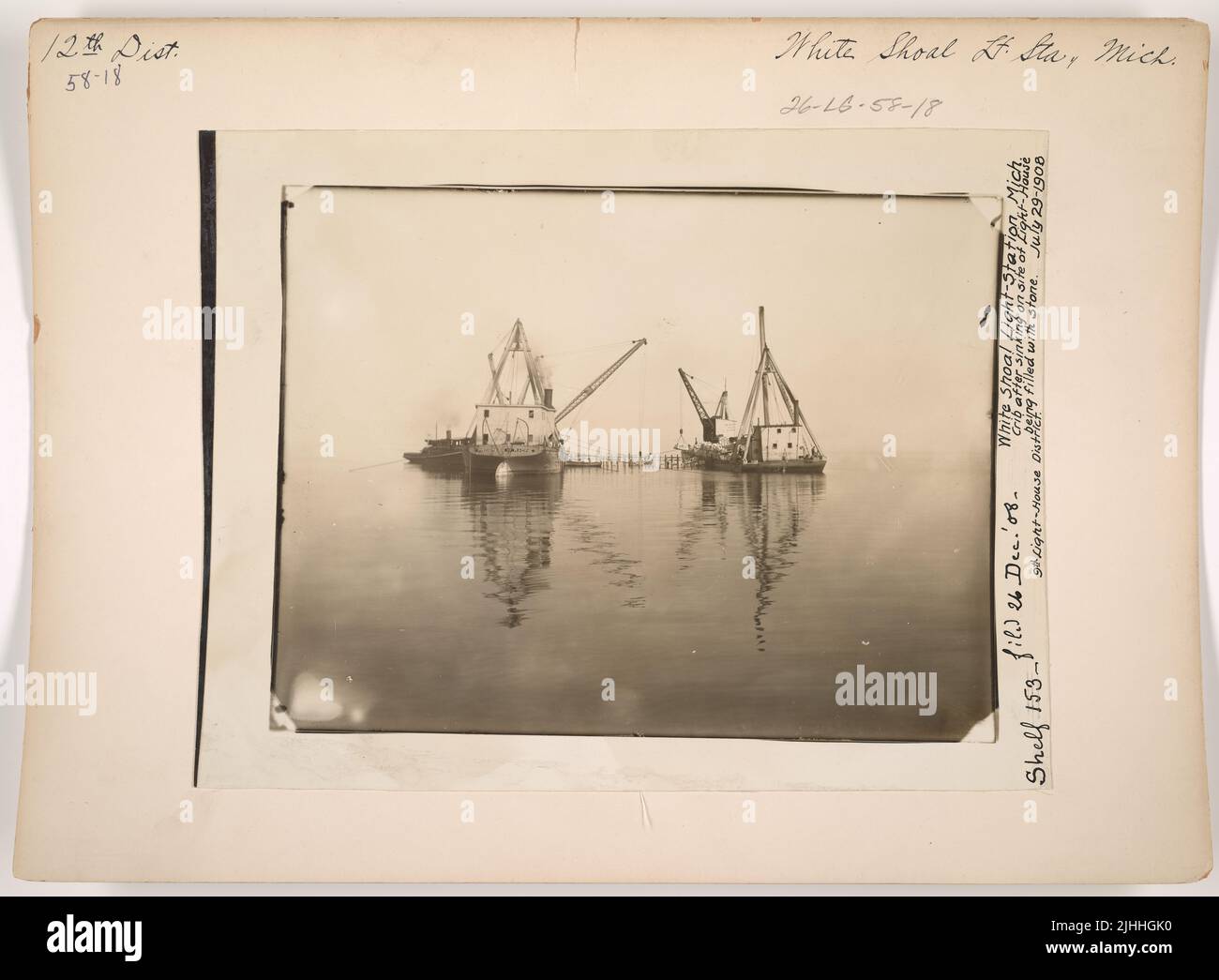 MI - White Shoal. White Shoal Light Station, Michigan. Crib after ...